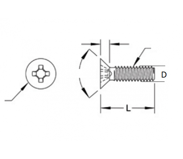 SUS 304 JF Flat Head Machine Screw